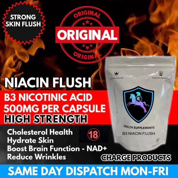 B3 Niacin Skin Flush Nicotinic Acid 500mg Capsules – Charge Products