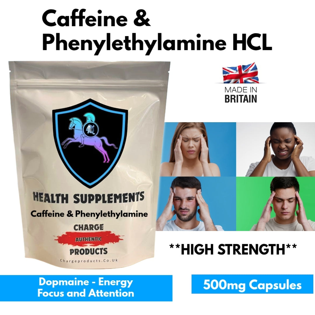 Caffeine & PEA Capsules UK | 200mg Caffeine 300mg PEA HCl – Charge Products
