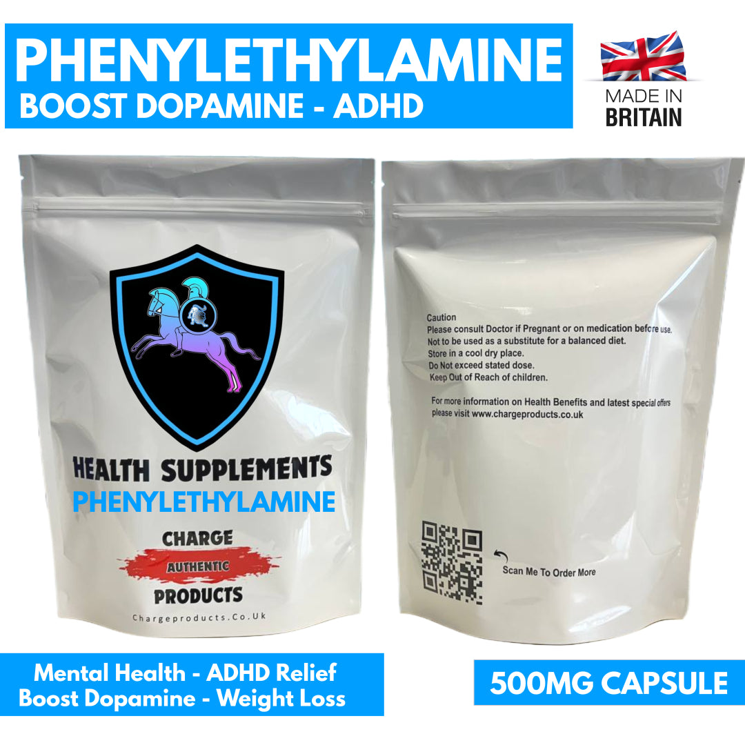Phenylethylamine HCL 500mg Capsules Boost Dopamine ADHD Depression rel ...
